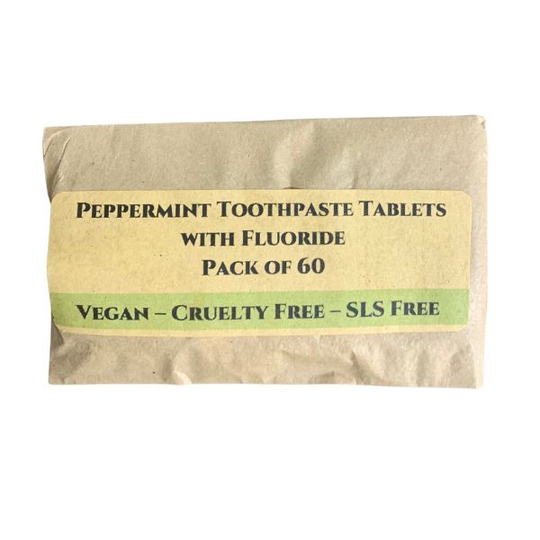 Peppermint Toothpaste Tablets with Fluoride pack of 60 - Snooty Catz